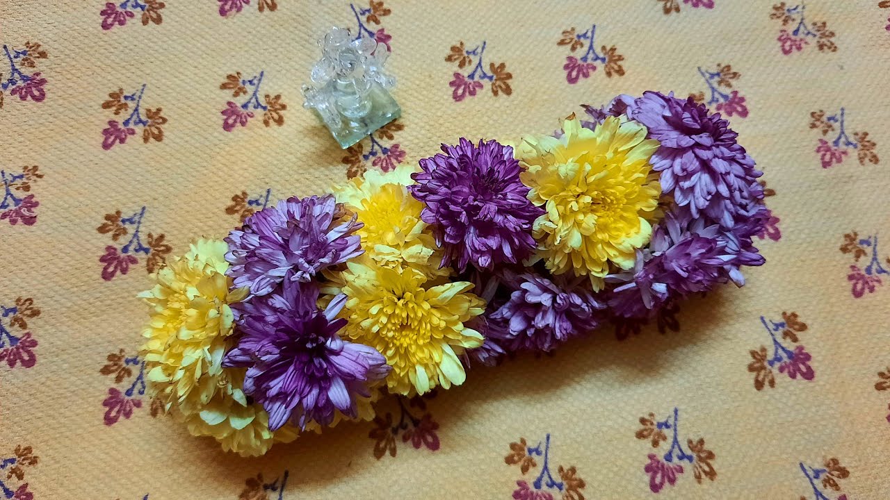 How To String Samanthi / Chrysanthemum Flower Garland Traditional ...
