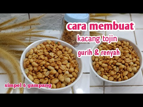 Cara membuat kacang tojin || resep membuat kacang bawang gurih - YouTube