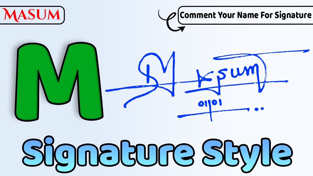 ️ Masum Name Signature Style Request Done - YouTube