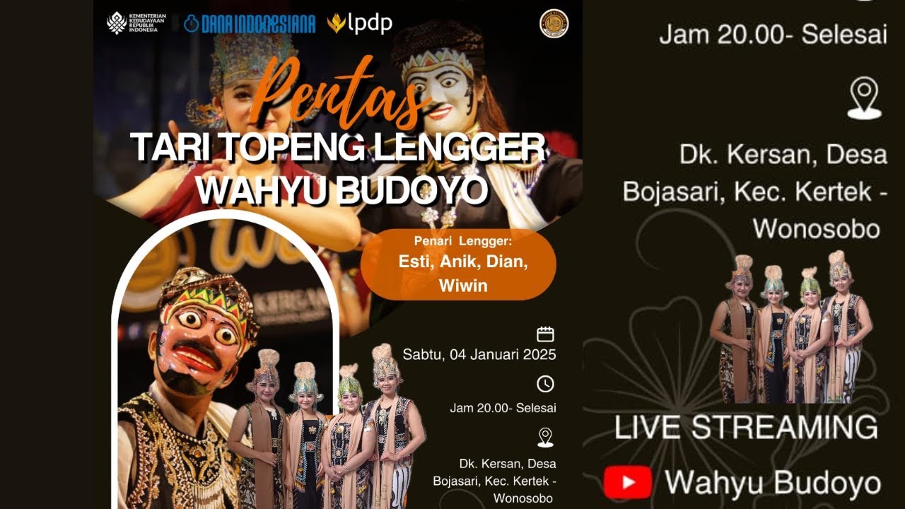 Pentas Tari Topeng Lengger Wahyu Budoyo 4 Januari 2025 I Dana ...