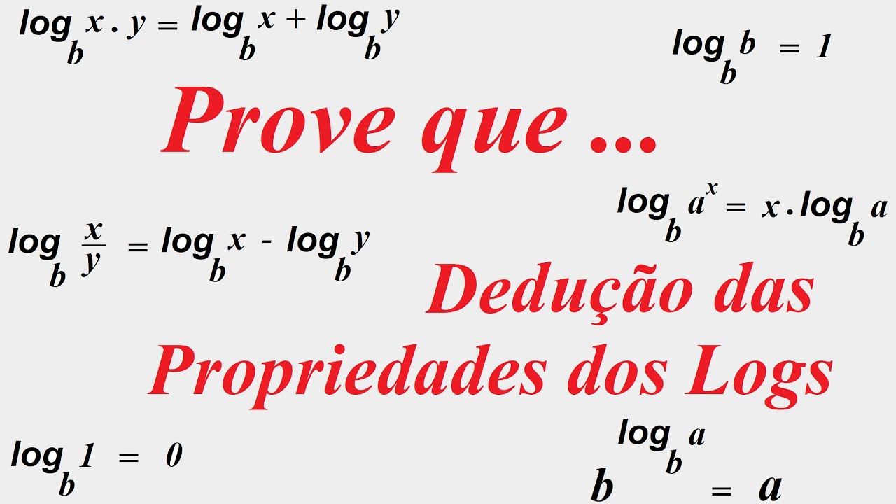 Dedução das fórmulas dos Logaritmos - YouTube