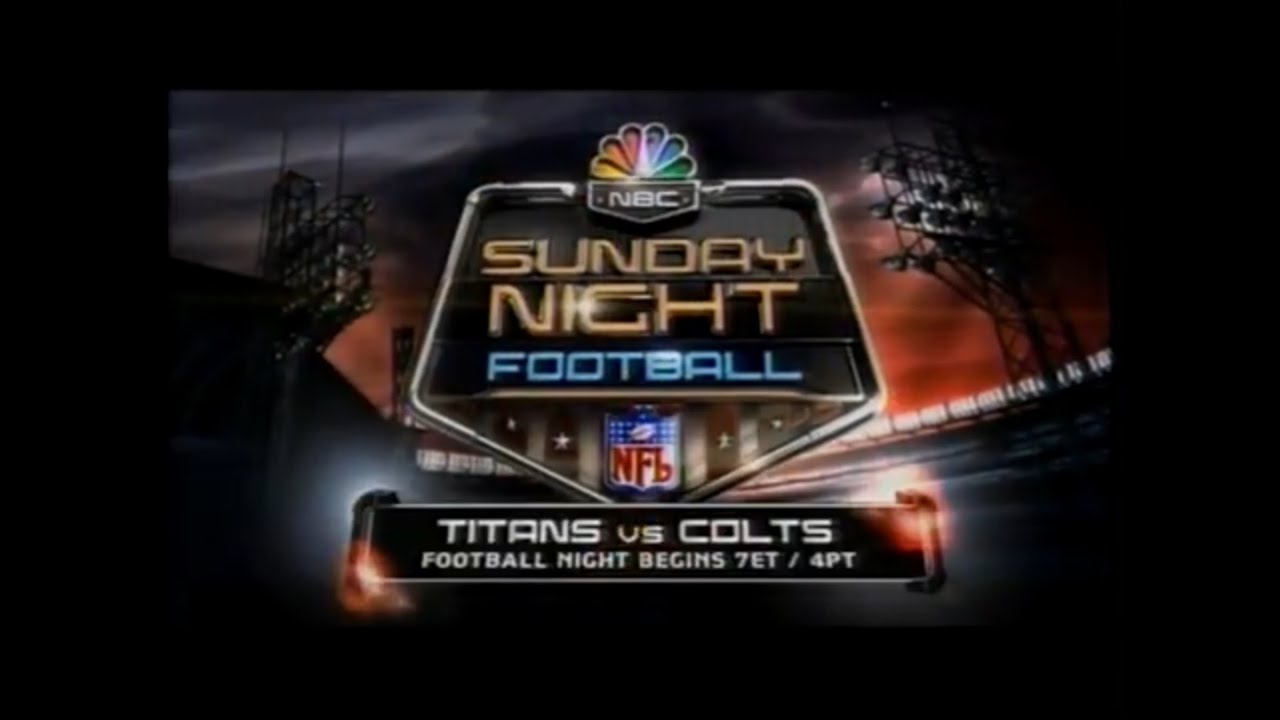 NBC promo: "NFL Sunday Night Football" - Flex Game: Titans vs. Colts ...
