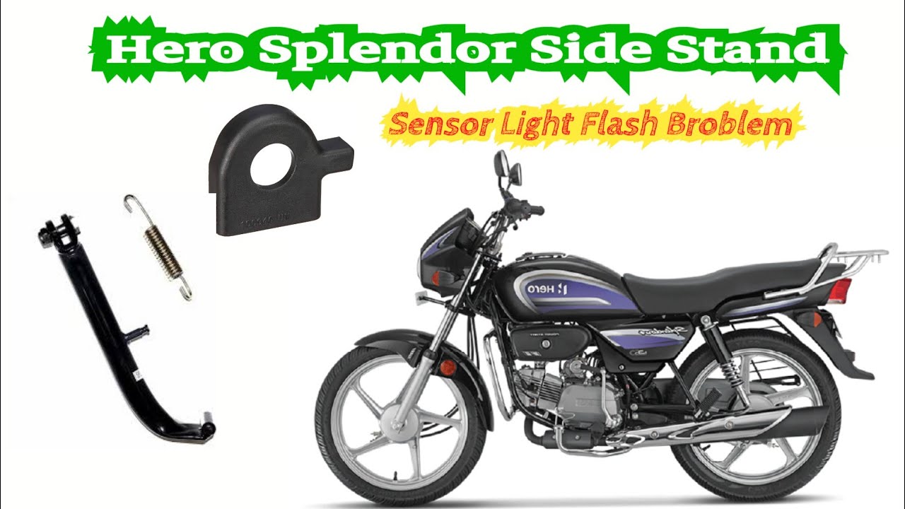 Hero Splendor+ Side Stand Light Broblem - YouTube