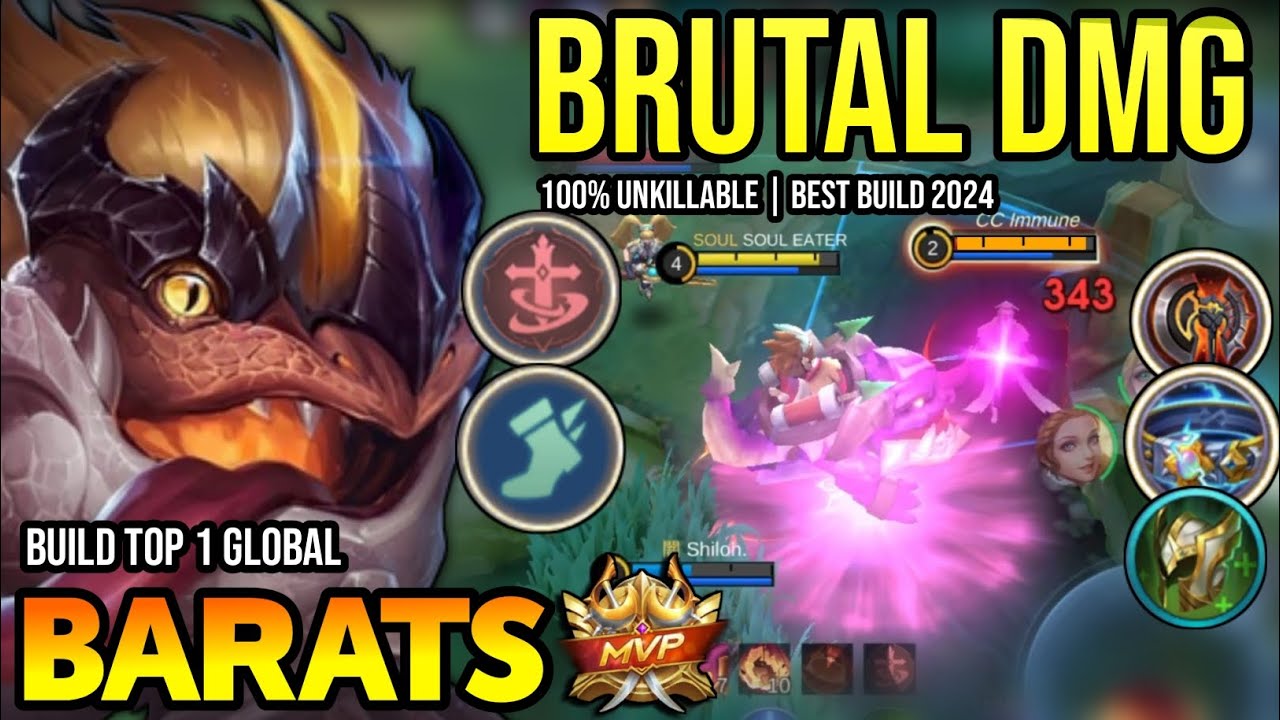 BARATS BEST BUILD 2024 | BUILD TOP 1 GLOBAL BARATS GAMEPLAY | MOBILE ...