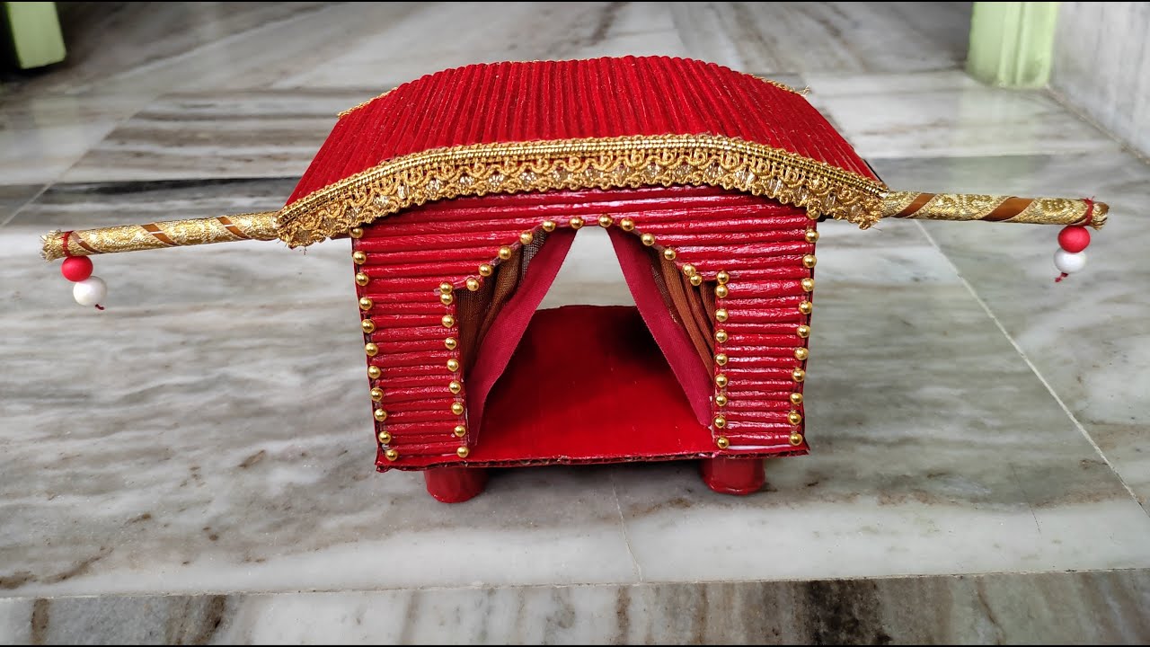 DIY Wedding Doli/Palki/Palanquin | How To Make Easy Newspaper Palanquin ...