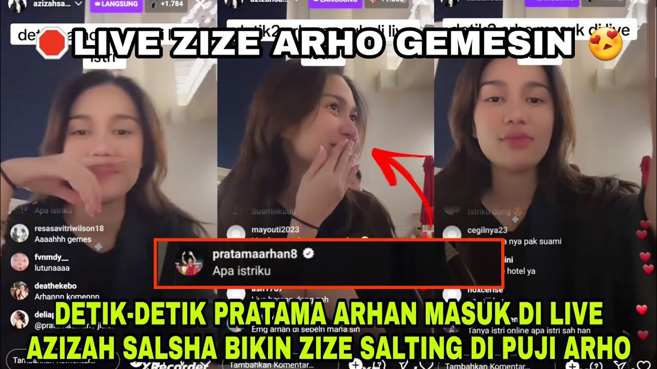 🛑LIVE AZIZAH SALSHA MOMEN ZIZE SALTING PRATAMA ARHAN TIBA-TIBA MASUK ...