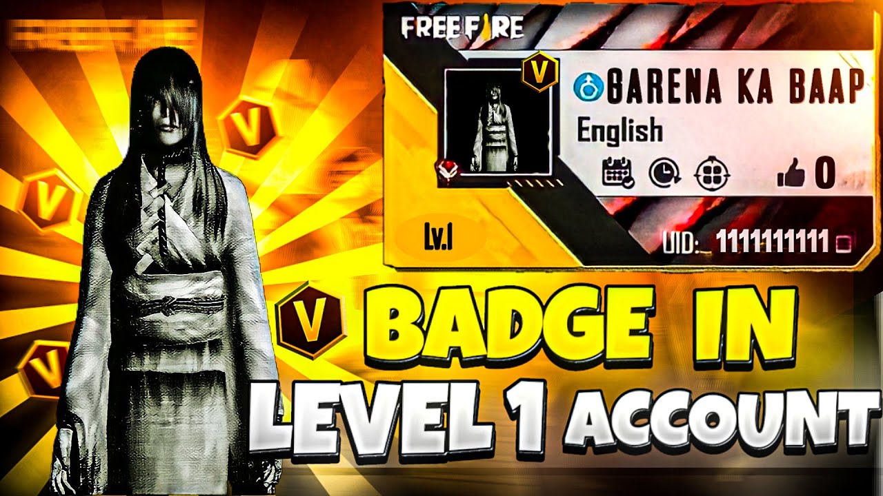 V BADGE IN LEVEL 1 ID IN FREEFIRE / V BADGE IN GUEST ACCOUNT / HOW TO ...