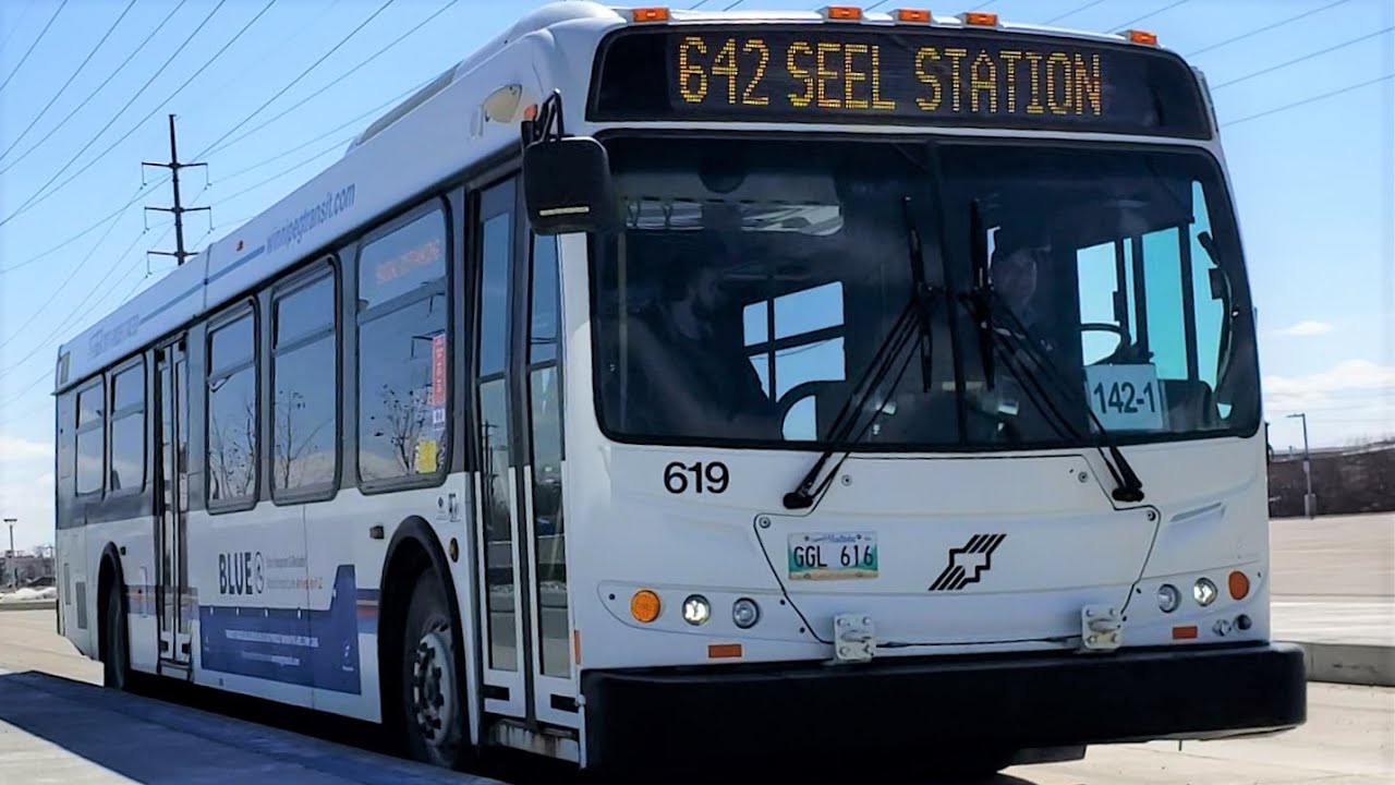 Winnipeg Transit #619 (2012 D40LFR) on Route 642 Lindenwoods East - YouTube