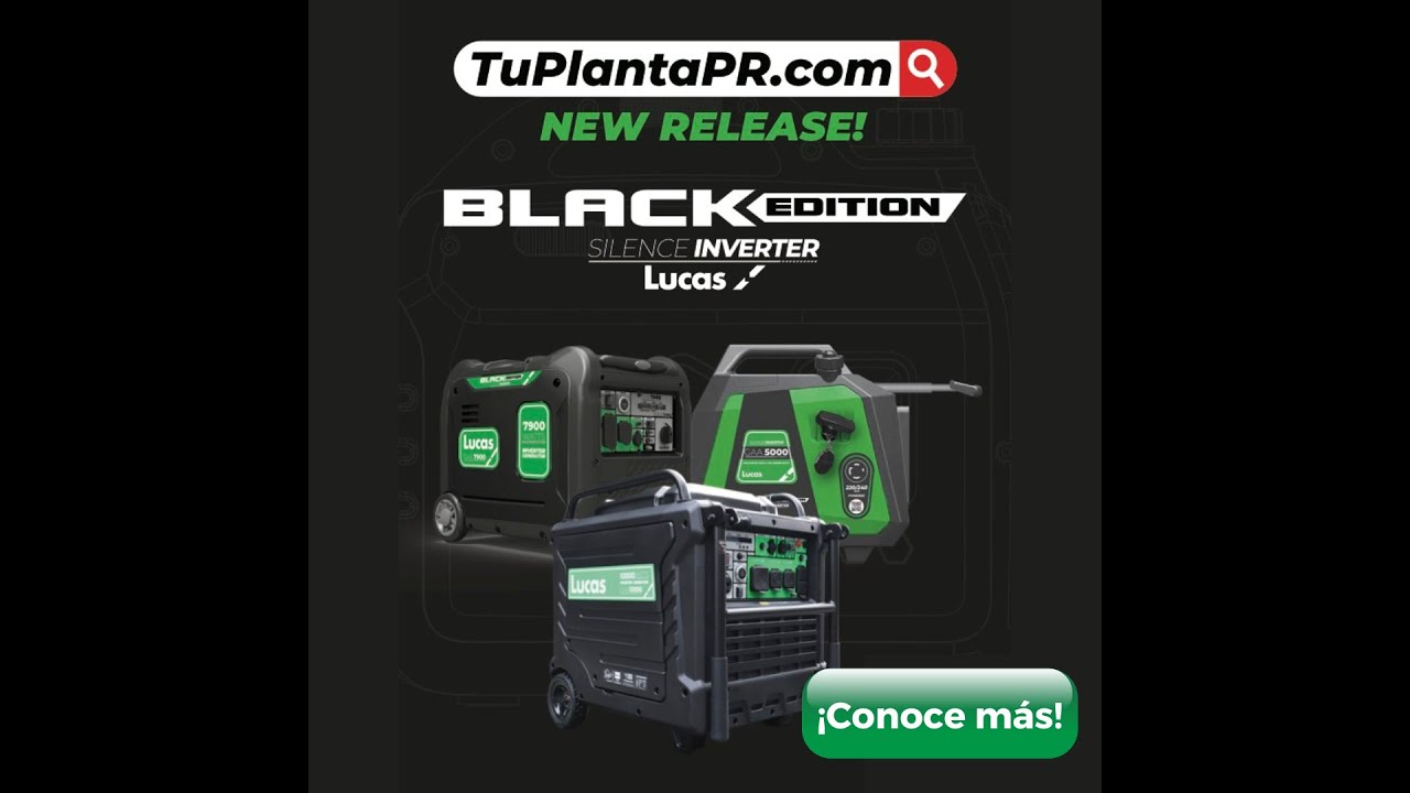 Lucas Black Edition 2023 | Generador de Gasolina Potente para Hogares y ...