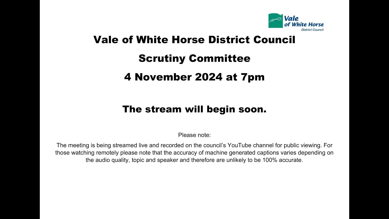 Vale scrutiny committee meeting 4th November 2024 - YouTube