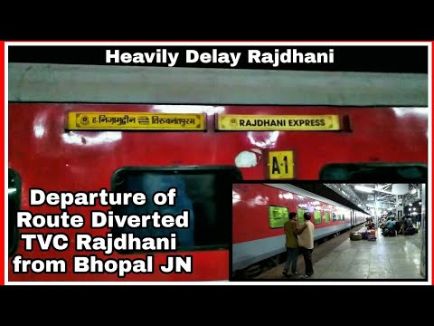 DIVERTED ROUTE 12431 |konkan king| TVC Rajdhani Express Late Night ...