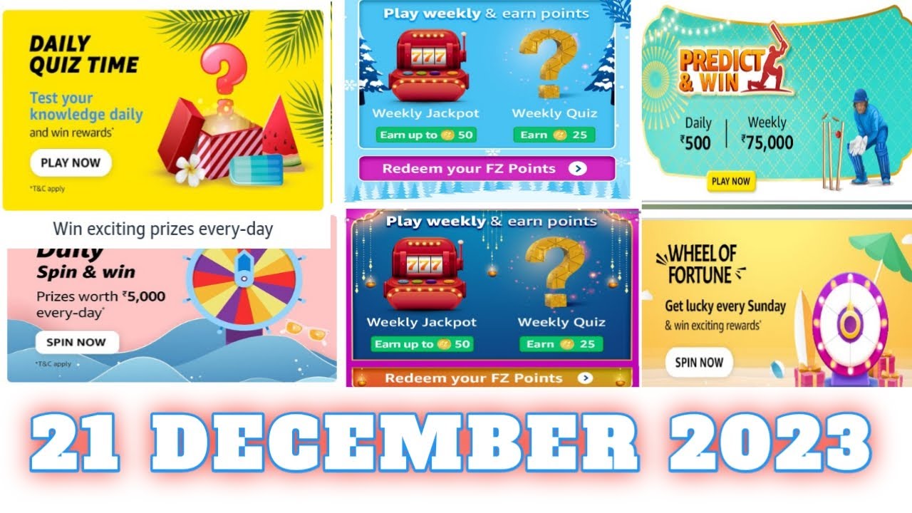 Funzone Amazon All Quiz Answers Today | 21 December 2023 ...
