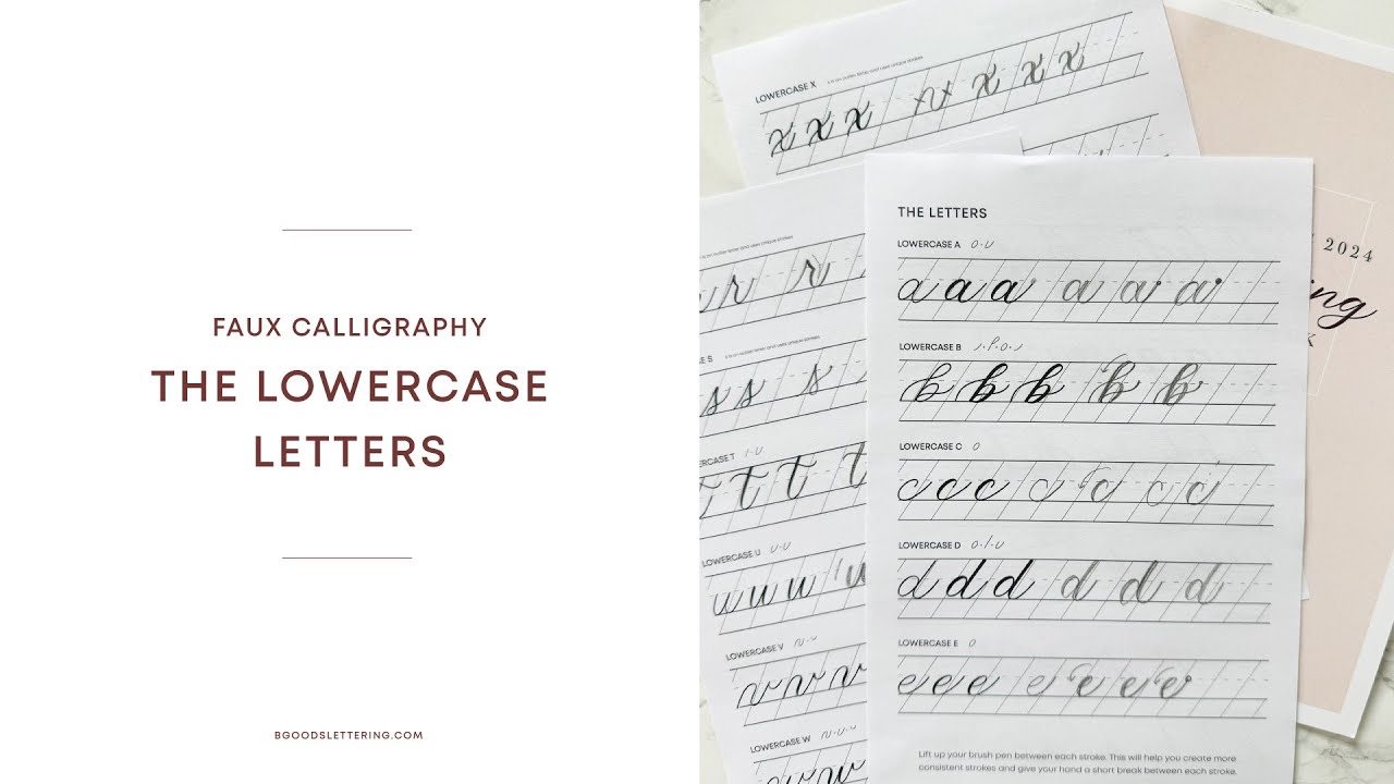 The Lowercase Letters in Faux Calligraphy - YouTube