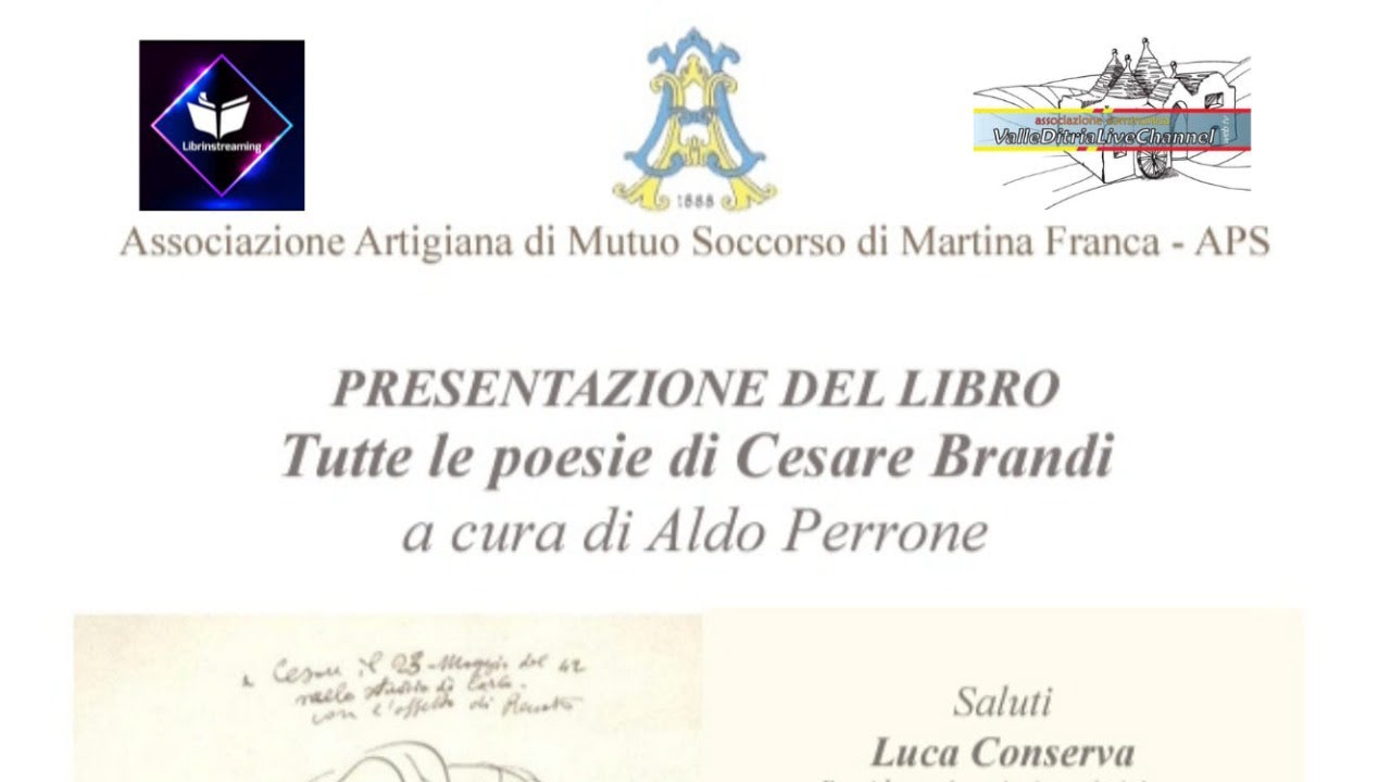 Aldo Perrone presenta il suo libro " Cesare Brandi. Tutte le poesie ...