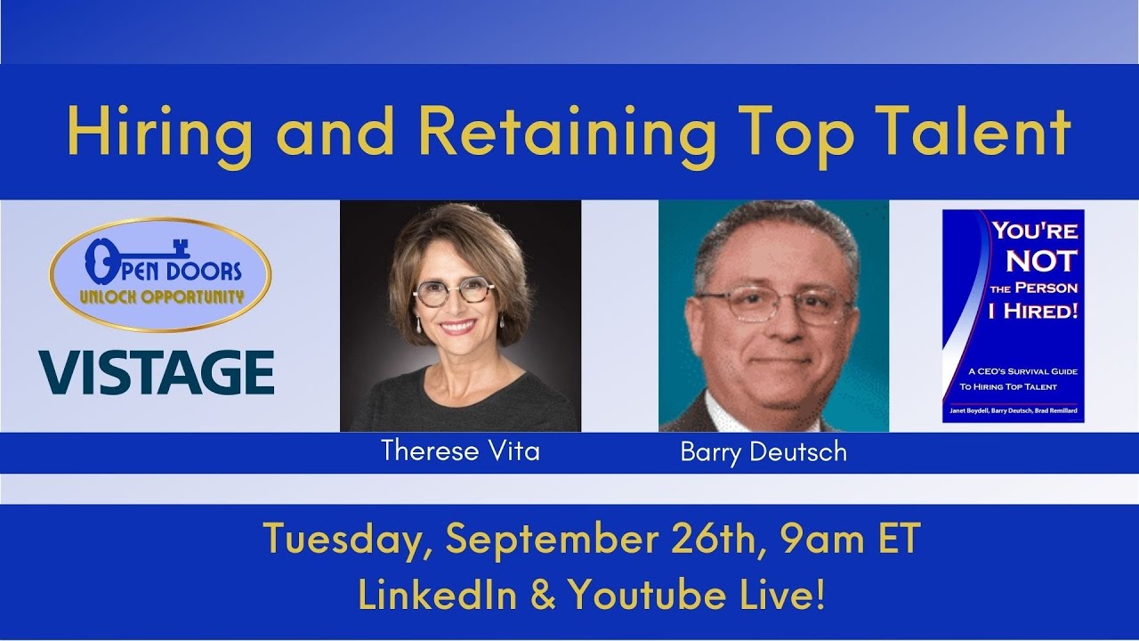 Save the Date- Hiring and Retaining Top Talent with Barry Deutsch - YouTube