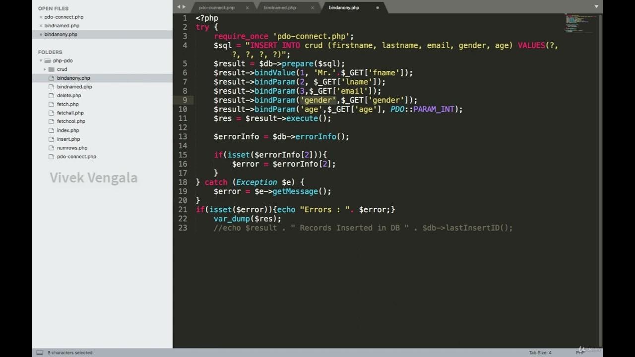 PHP PDO CRUD 0503 Using Anonymous Placeholders in Prepared Statements ...