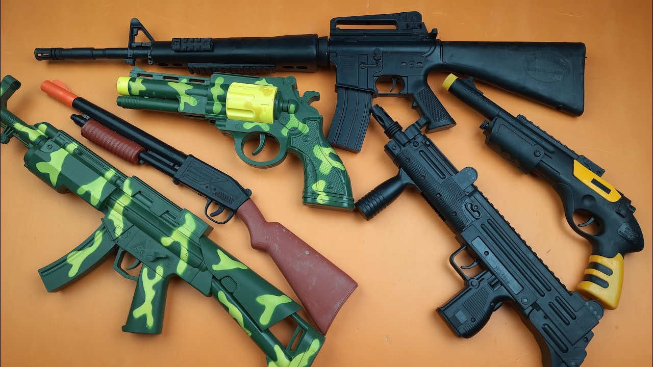 Shooting By Military Weapons Toy | revolver, mouser, shotgun, ak-47 ...
