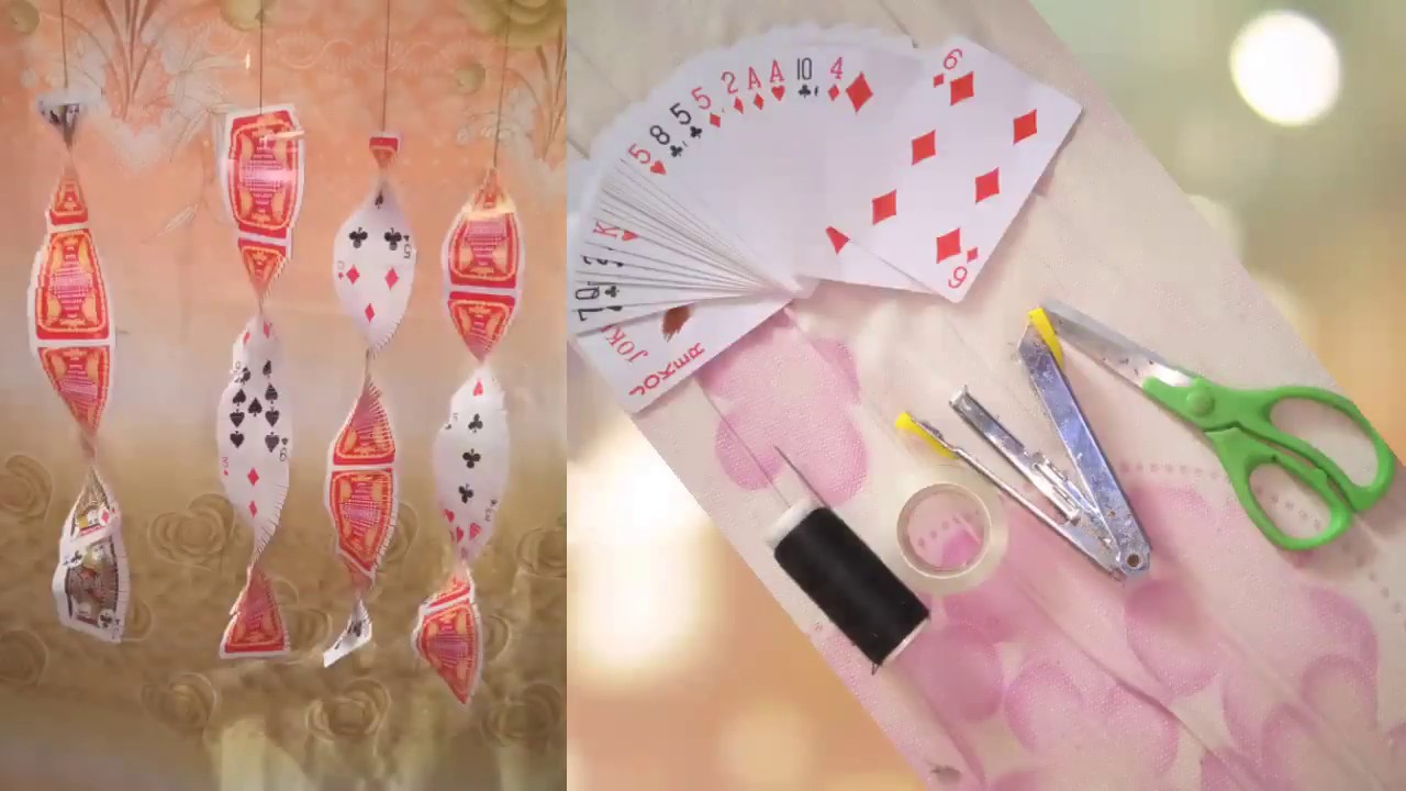 DIY home decoration using playing cards(baraha) - YouTube