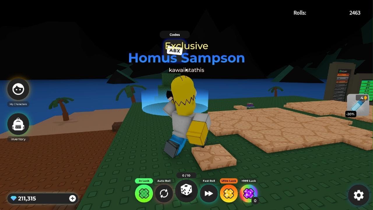 How to get homer simpson in character rng roblox - YouTube