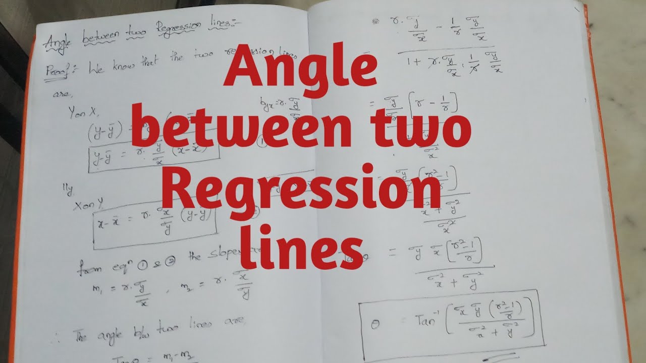 Derivation of Angle between two regression lines// SEM 3 // Degree ...