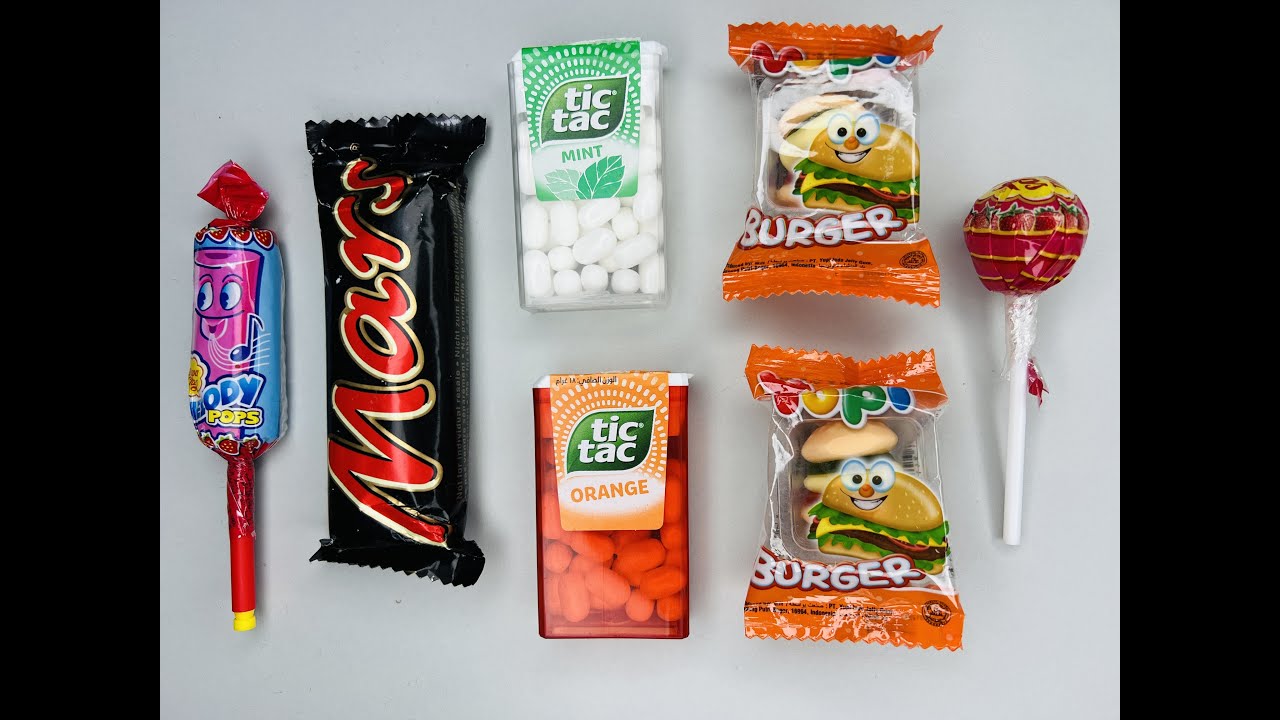 Fascinating video #87 How to unpack Chupa Chups, Yupi Burger candy, Tic ...