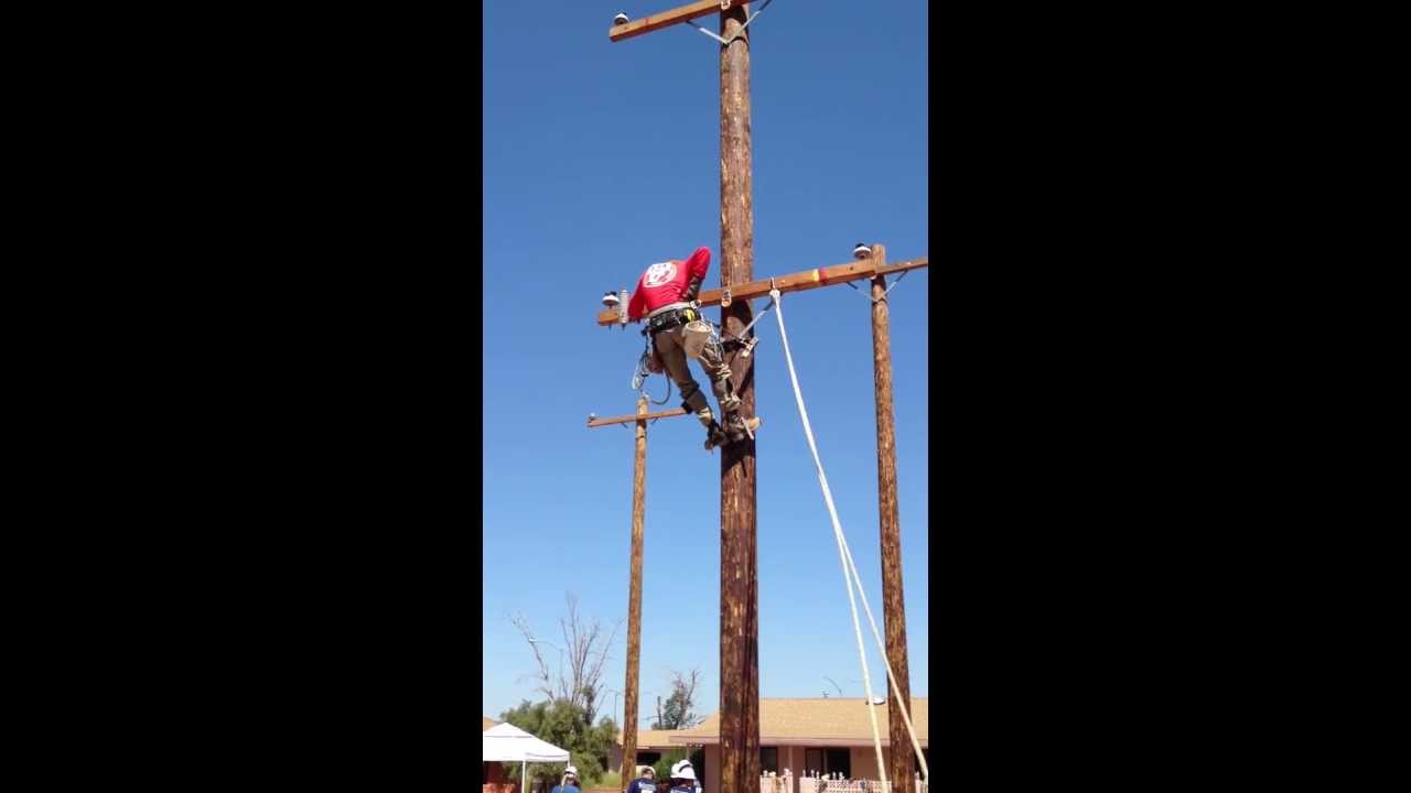 Lineman's rodeo obstacle climb. - YouTube