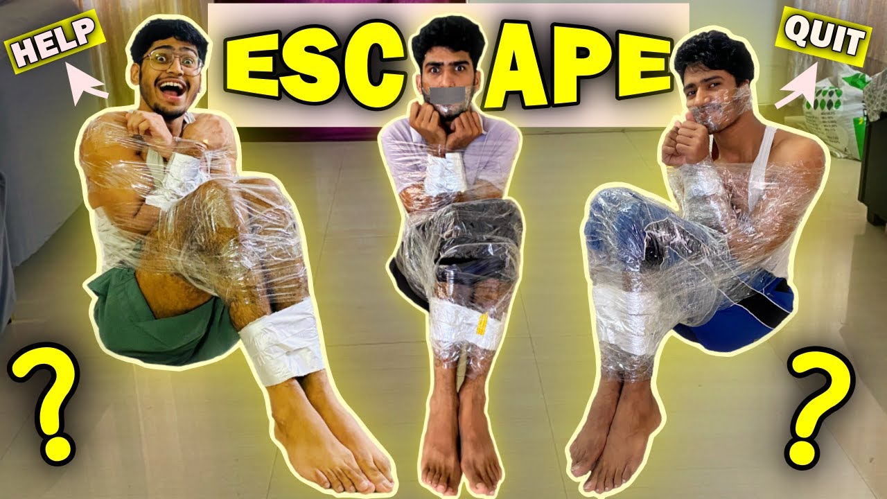 Tape Escape Challenge with Brothers 😅 - YouTube