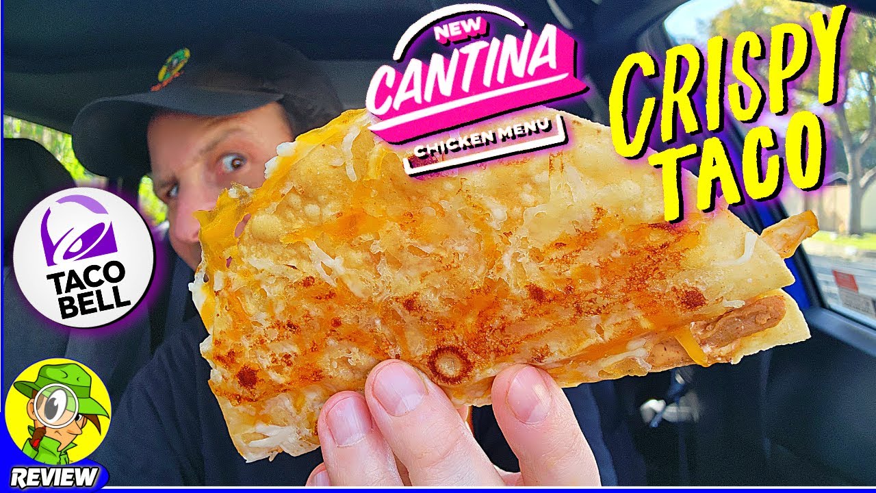 Taco Bell® CANTINA CHICKEN CRISPY TACO Review 🌮🔔🧀🐔🌮 NEW Menu! 😋 Peep ...