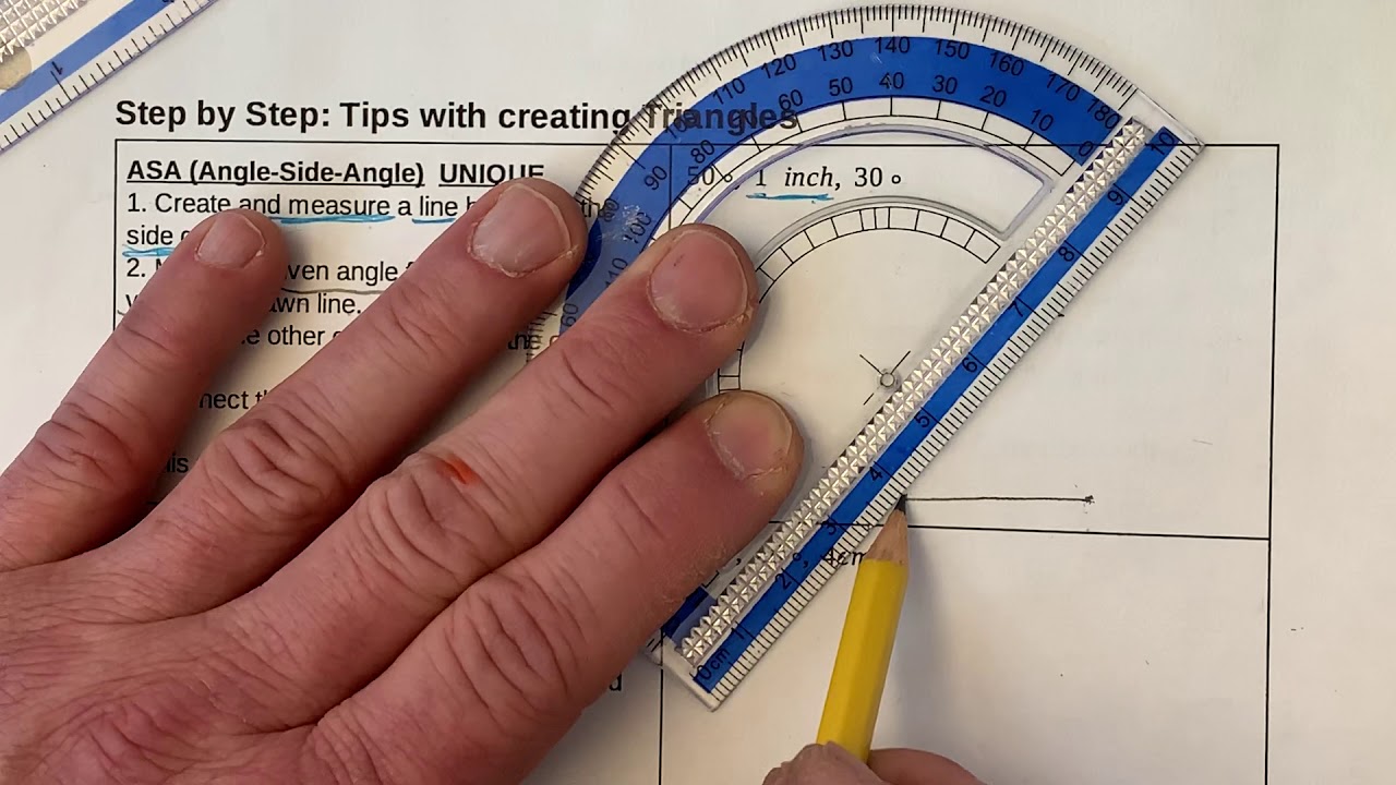 Constructing ASA (Angle Side Angle) Unique Triangle - YouTube