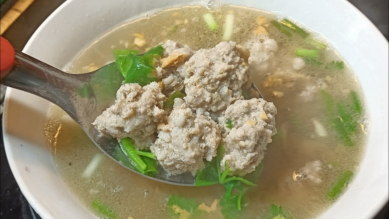 Clear soup with minced pork and salted plum recipe - YouTube