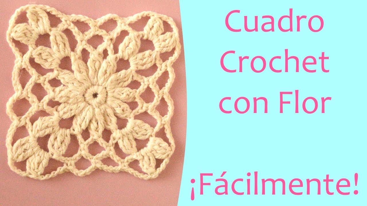 Motivo Cuadrado a Crochet con Flor - Faldas, Túnicas, Chalecos y más - YouTube