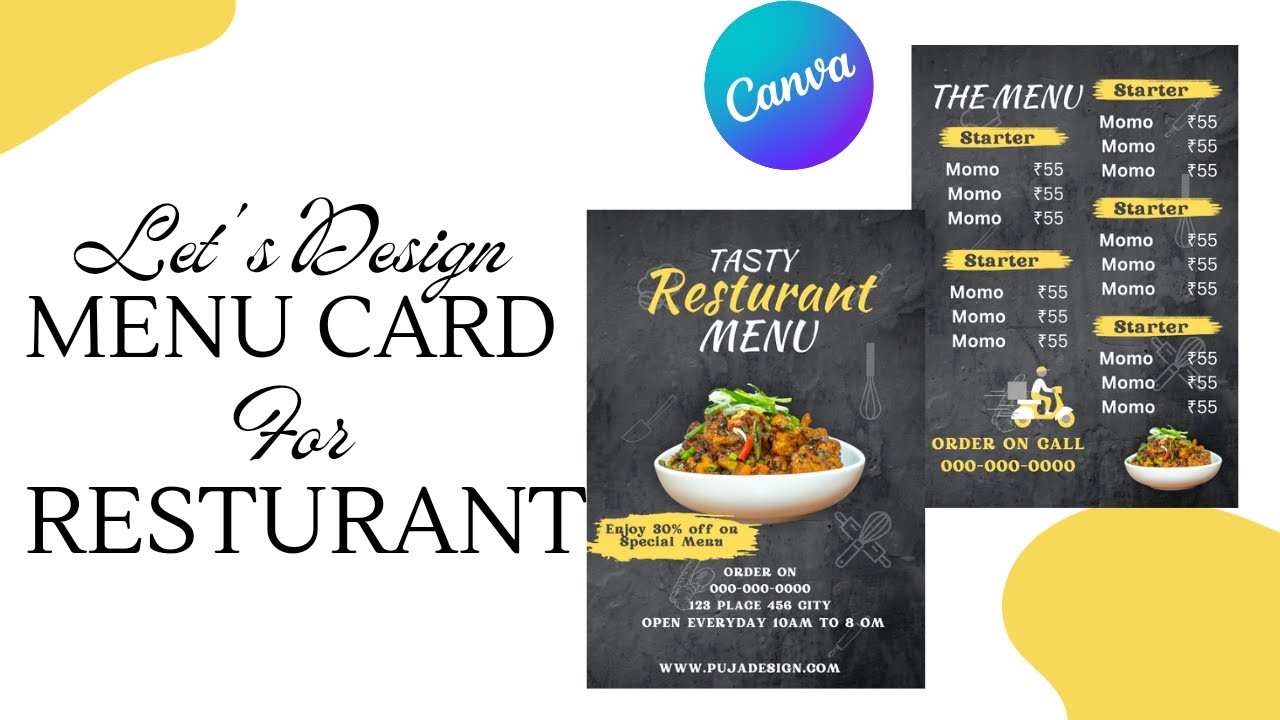MENU CARD design for resturant | Menu card Design in canva | Food Menu ...