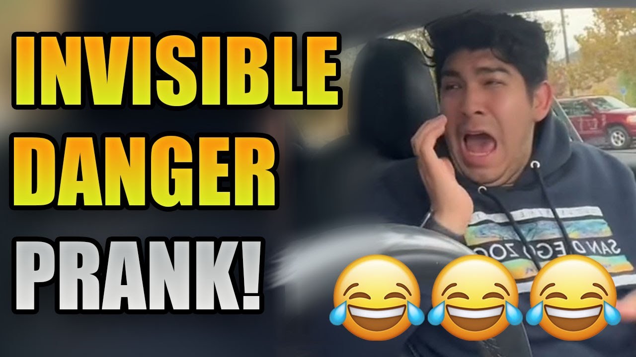 INVISIBLE DANGER PRANK (Try Not To Laugh!!) #3 😂 | Acting Scared ...