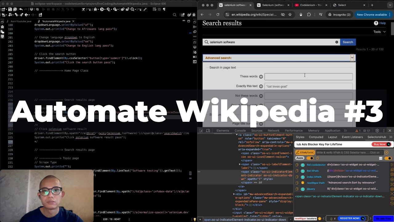 Uncut Coding | Automate Wikipedia | Selenium + Java (Ep. 3) - YouTube