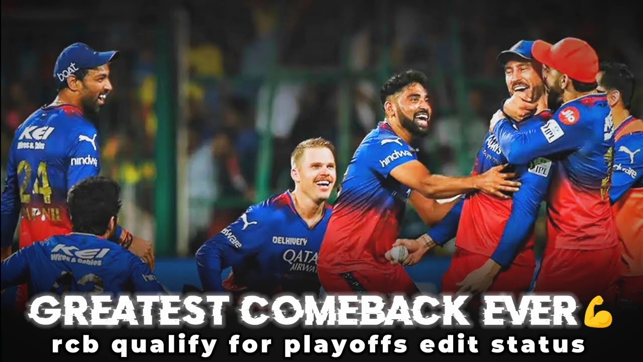 rcb qualify for playoffs edit status 🥶 | RCB greatest comeback ever ...