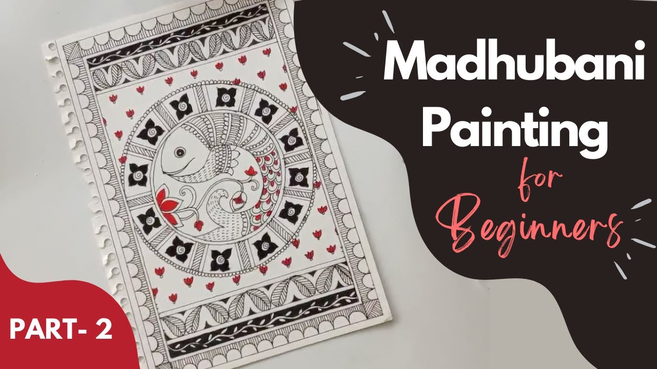 Madhubani art with pen | art for beginners | easy madhubani painting ...