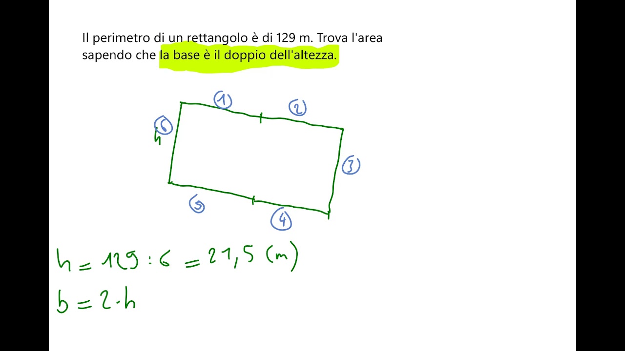 Videosoluzione: rettangolo con base il doppio dell'altezza - YouTube