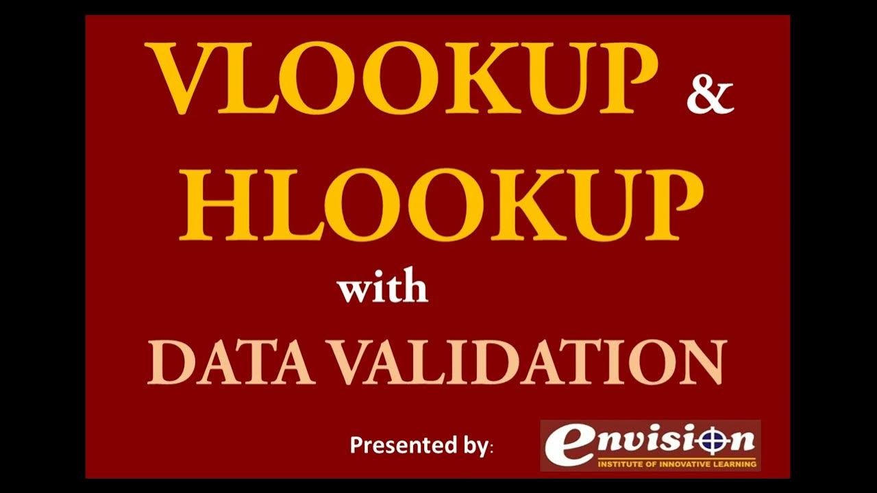 Learn VLOOKUP & HLOOKUP using DATA VALIDATION in MS Excel in a very Simple Way - YouTube