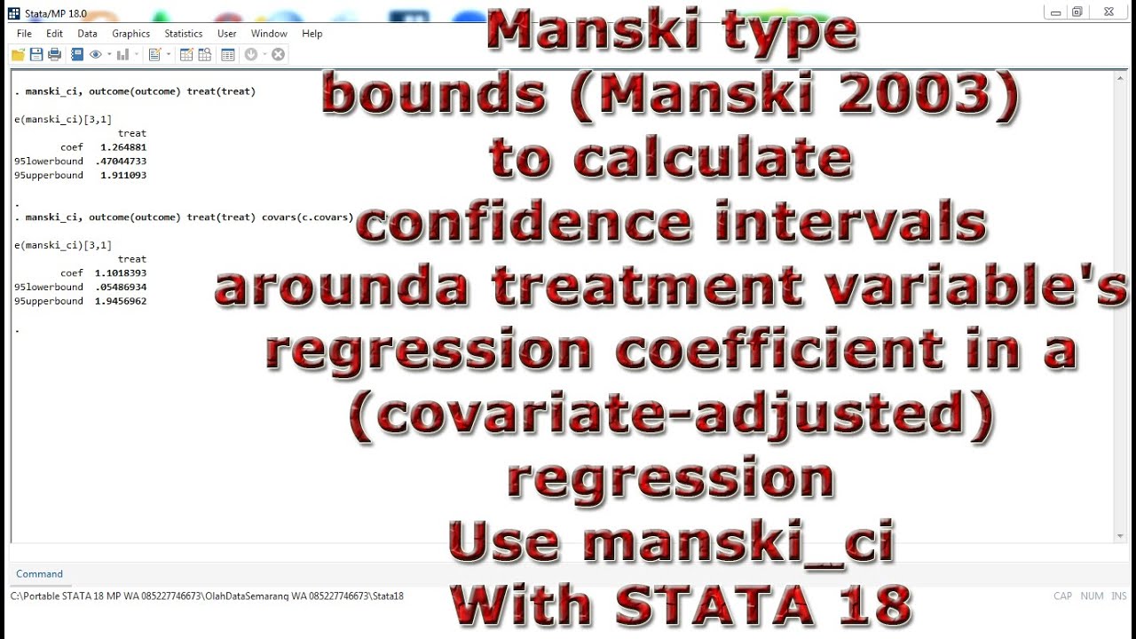 Manski type bounds (Manski 2003) confidence intervals around treatment ...