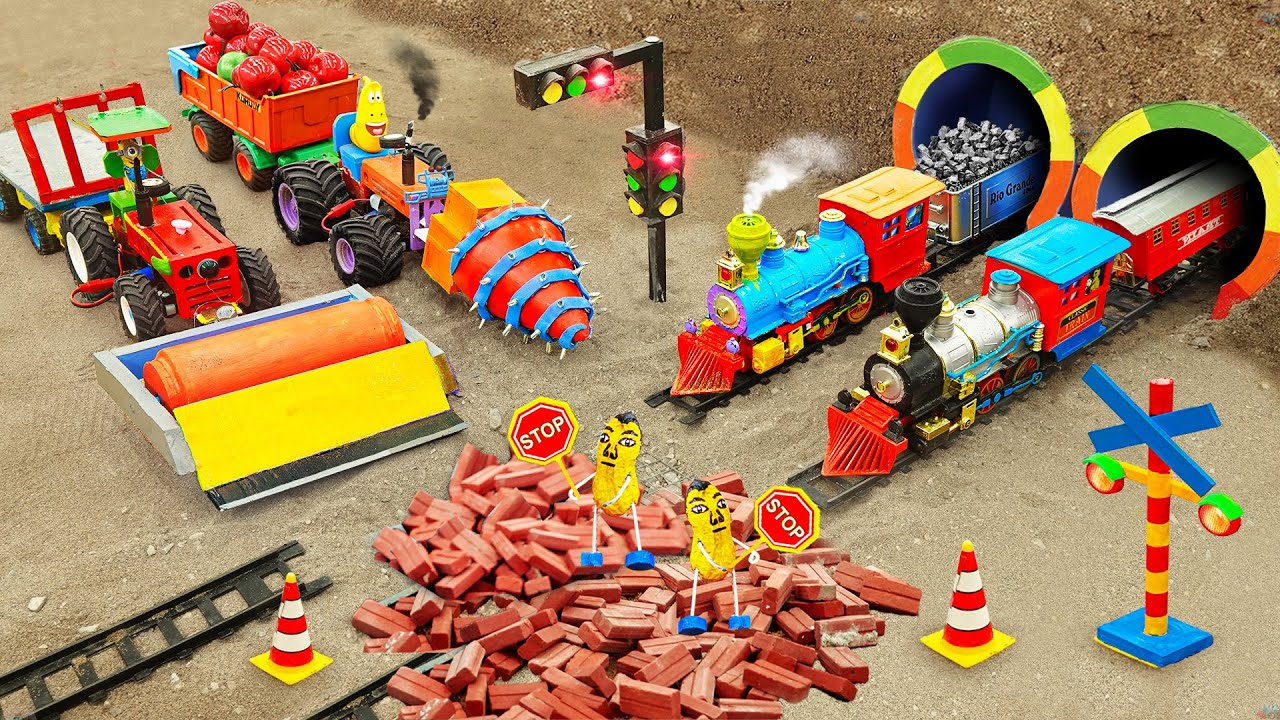 Top diy tractor making mini Double Train Track repair | diy Bulldozer ...