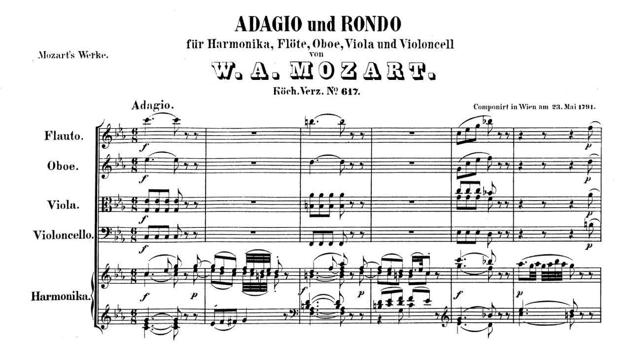 Mozart: Adagio & Rondo for Glass Harmonica, Flute, Oboe, Viola and ...