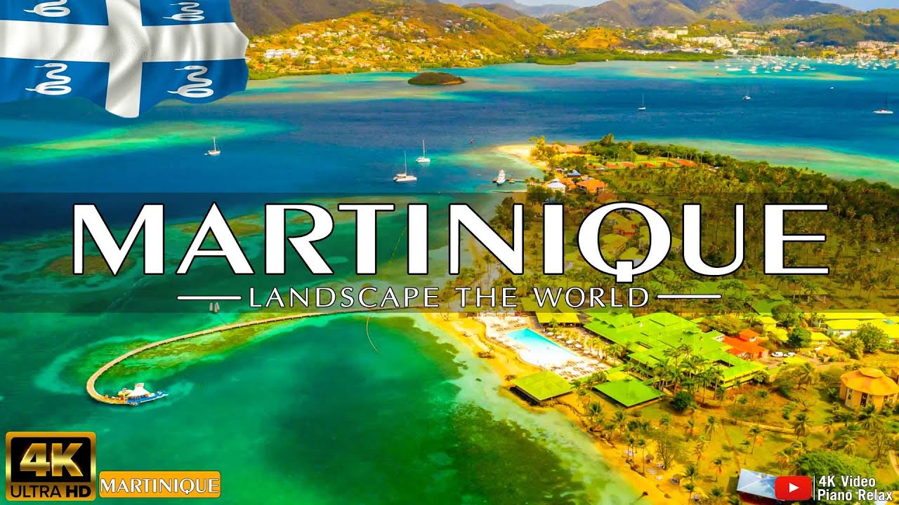FLYING OVER MARTINIQUE (4K UHD) - Relaxing Music Along With Beautiful ...
