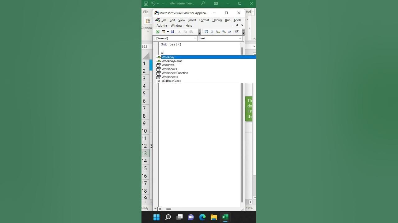 Intellisense Menu in VBA || VBA Tricks || #shorts - YouTube