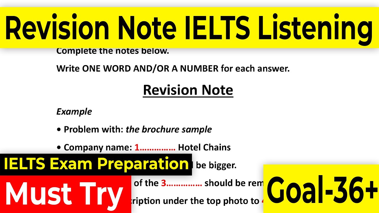 Revision Notes Listening | IELTS Listening | listening ielts |listening ...
