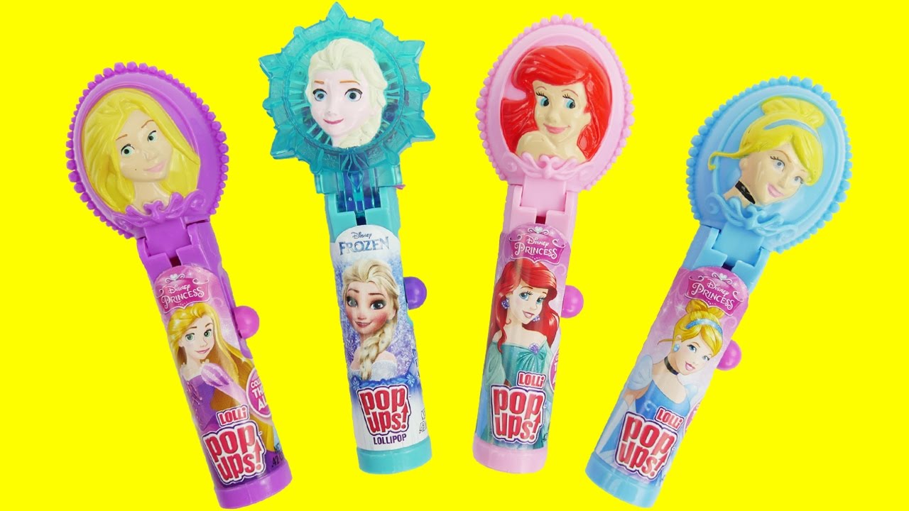 Disney princess pop up candy - YouTube