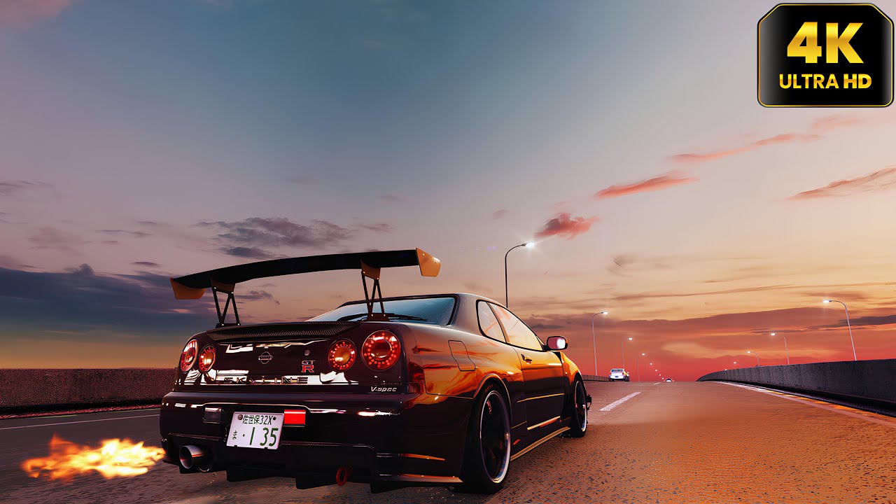 1175Hp & Nissan Skyline GTR R34 - Sunset Drive - Assetto Corsa 4K Ultra ...