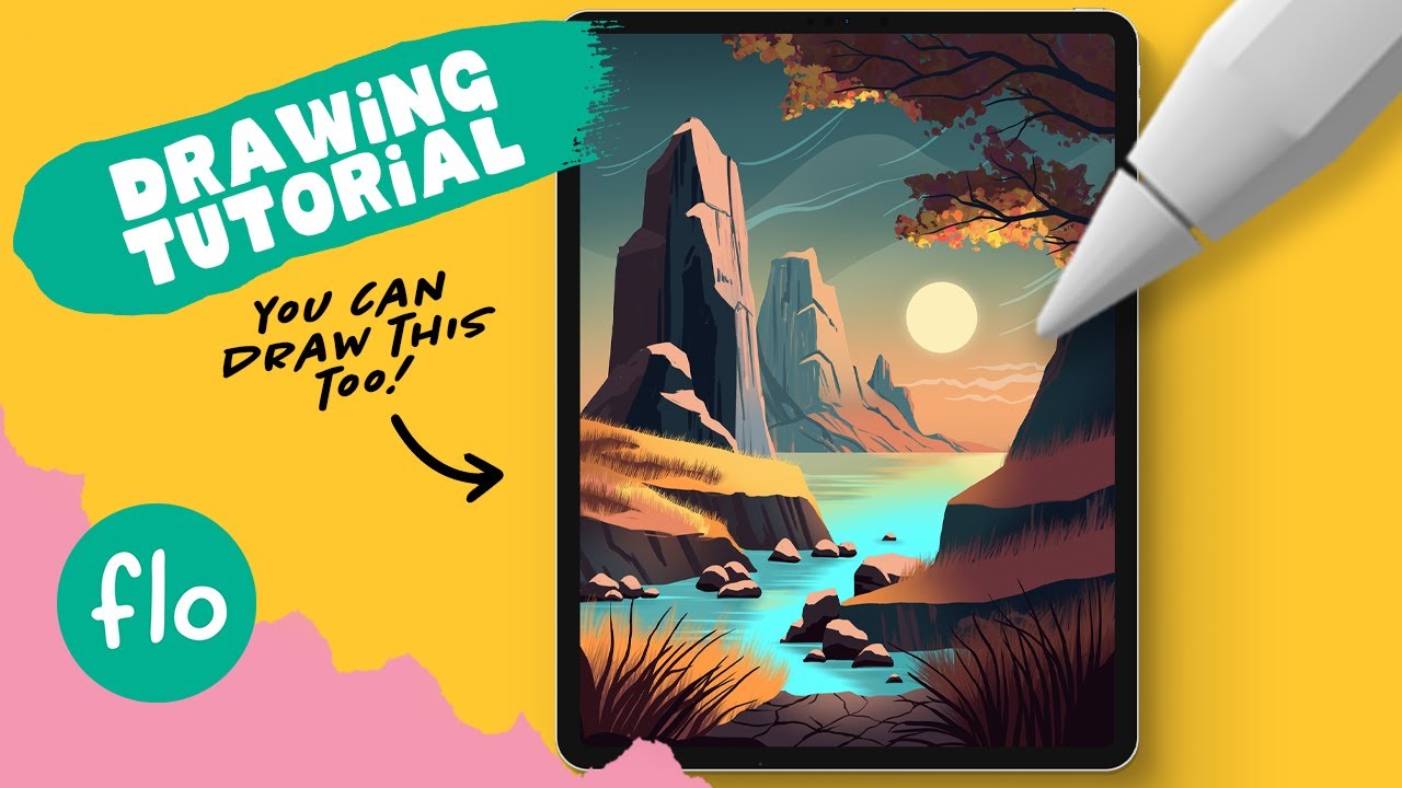 You Can Draw This Beautiful Landscape in PROCREATE - Step by Step Procreate Tutorial - YouTube