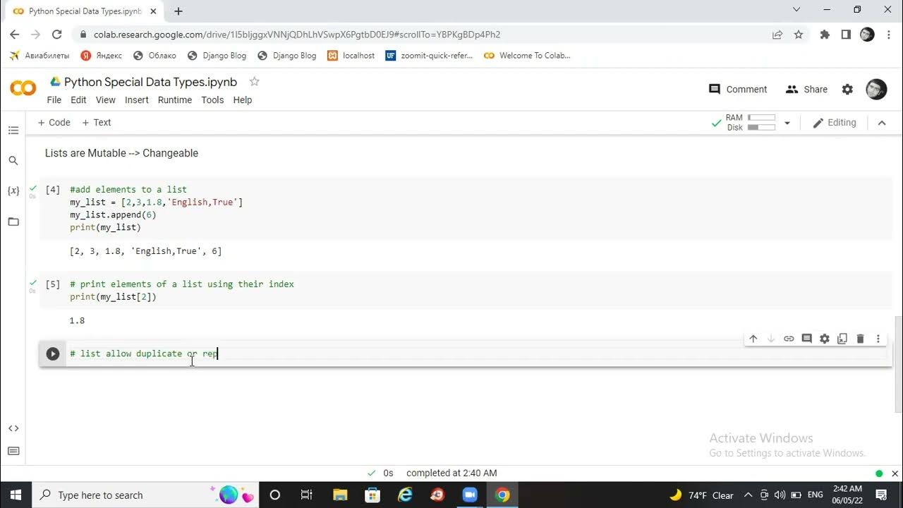 22 Python Special Data Types List Tuple Set Dictionary Youtube