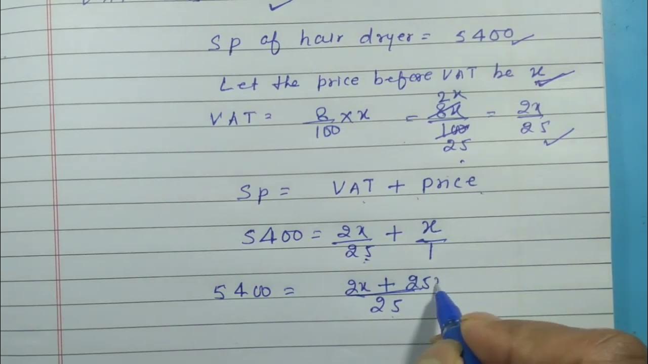 Class 8 -Exercise 8.2 - Q 10 | I purchased a hair dryer for ₹ 5400 ...