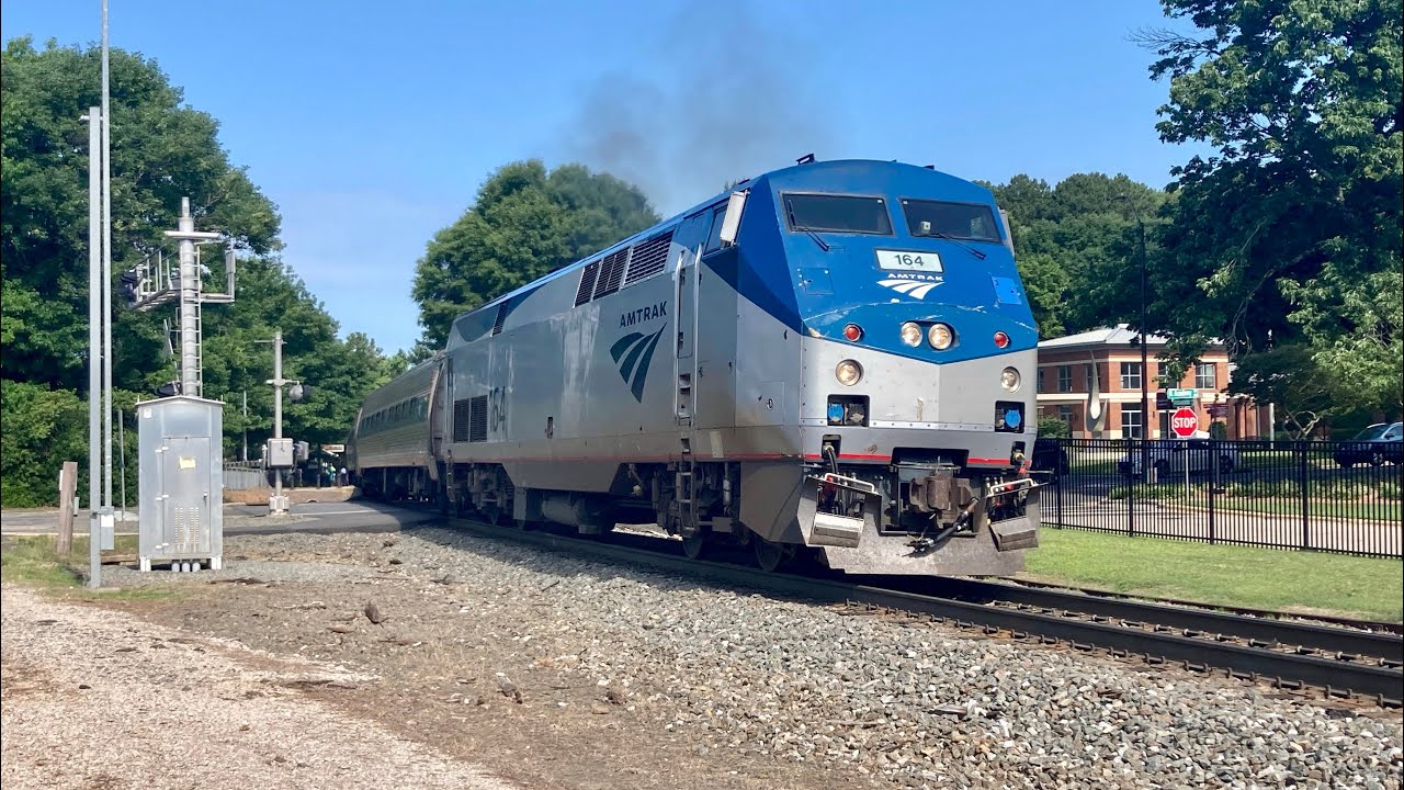 Morning Railfanning Cary, NC ft. Amtrak 46 & Scale Test Car - YouTube